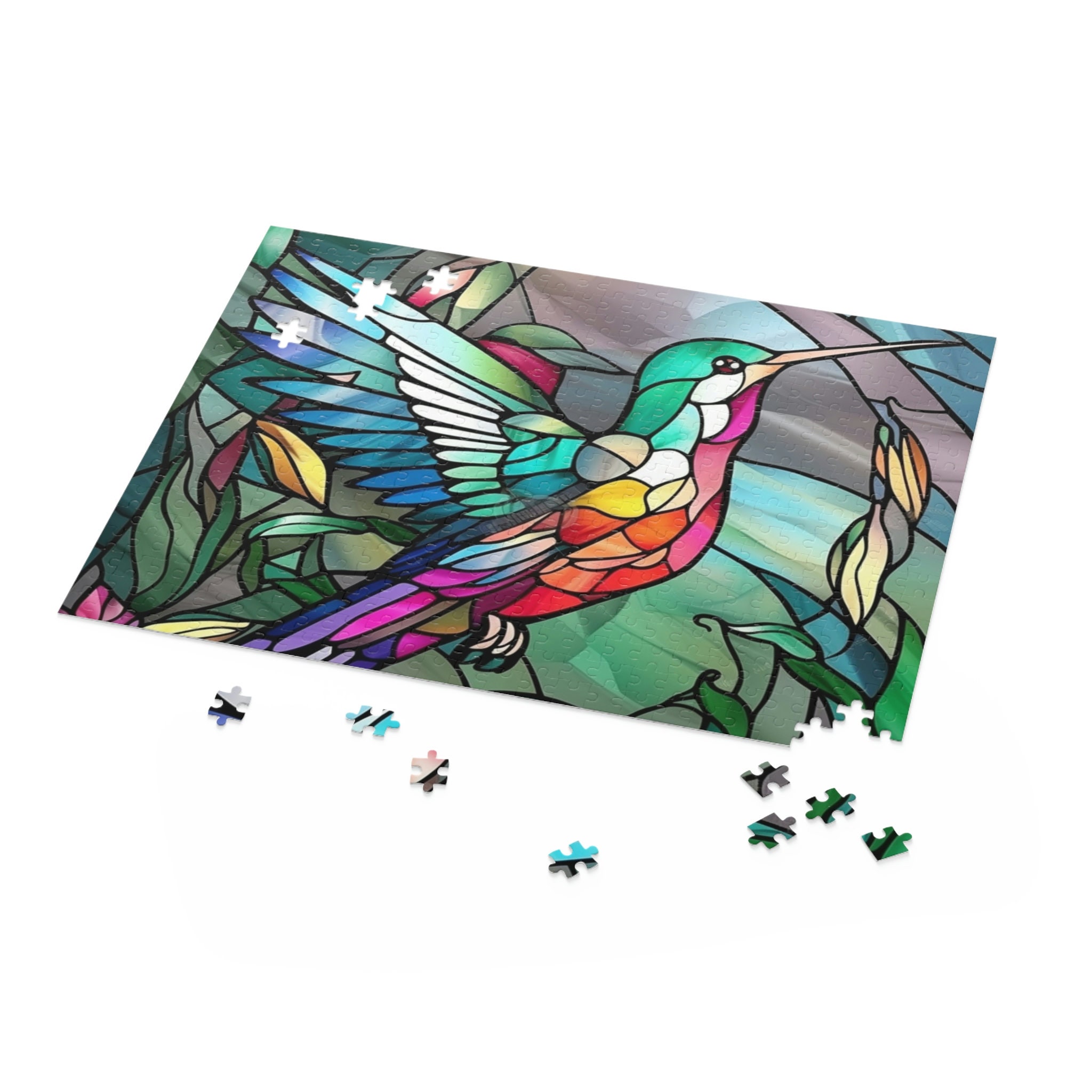 Hummingbird Stained Glass Jigsaw Puzzle for Adults and Kids - Etsy