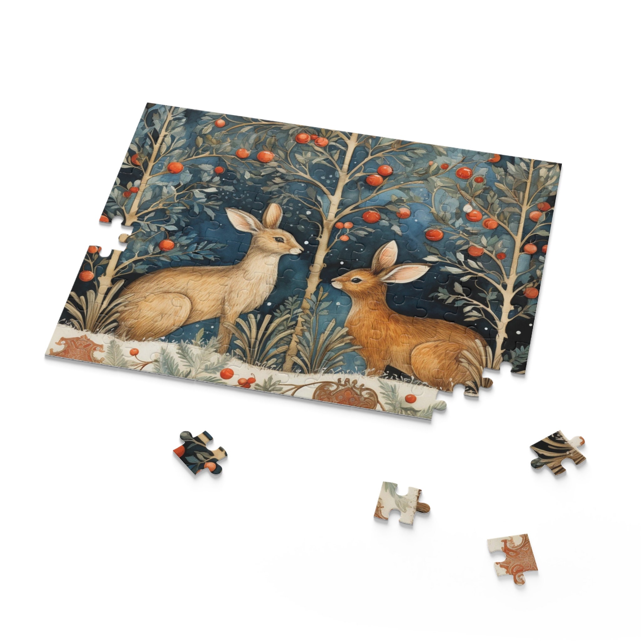 William Morris Inspired Rabbits in the Woods Puzzle 120, 252, 500-piece ...