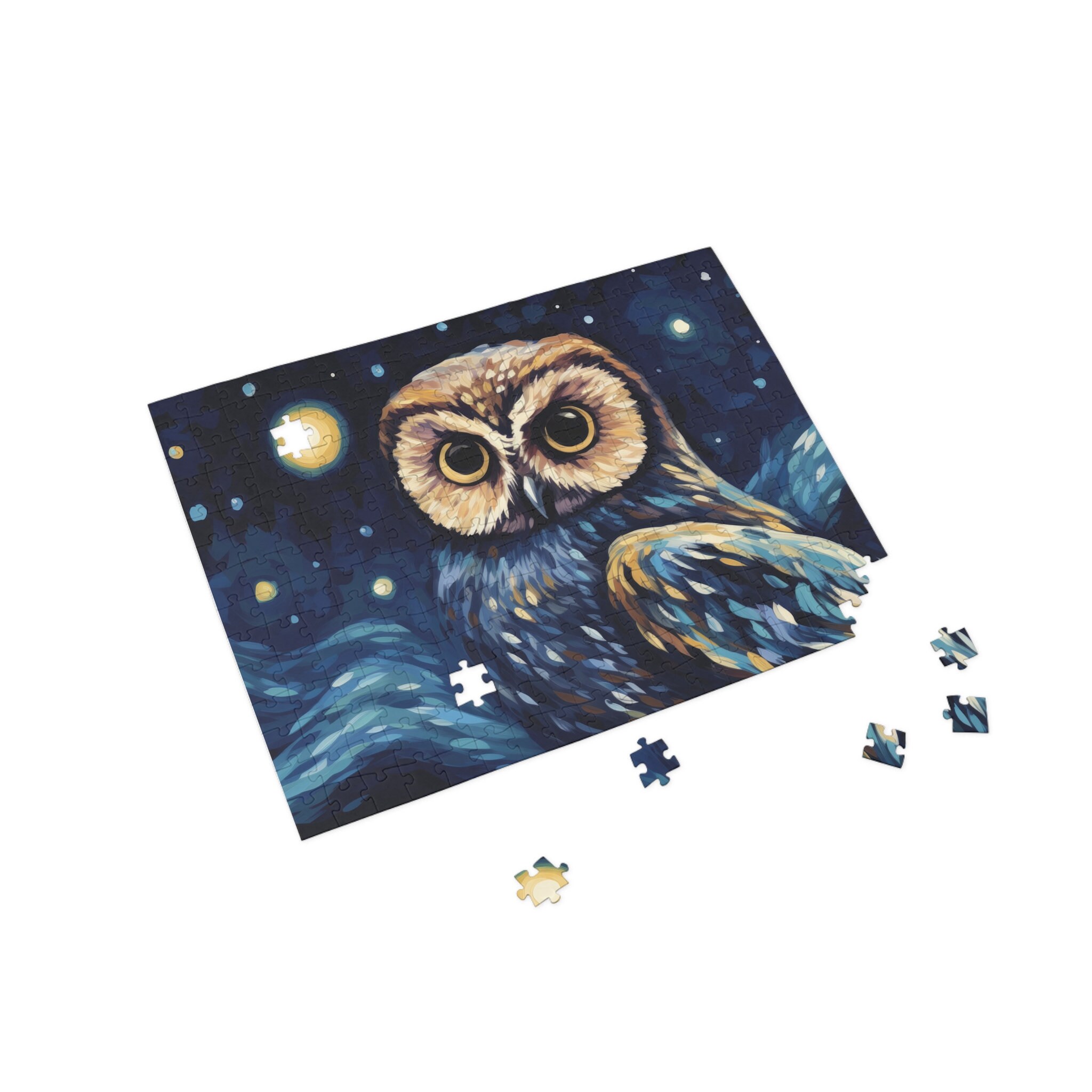 Starry Night Owl Puzzle: Beautiful Night Sky Jigsaw Puzzle With Owls ...