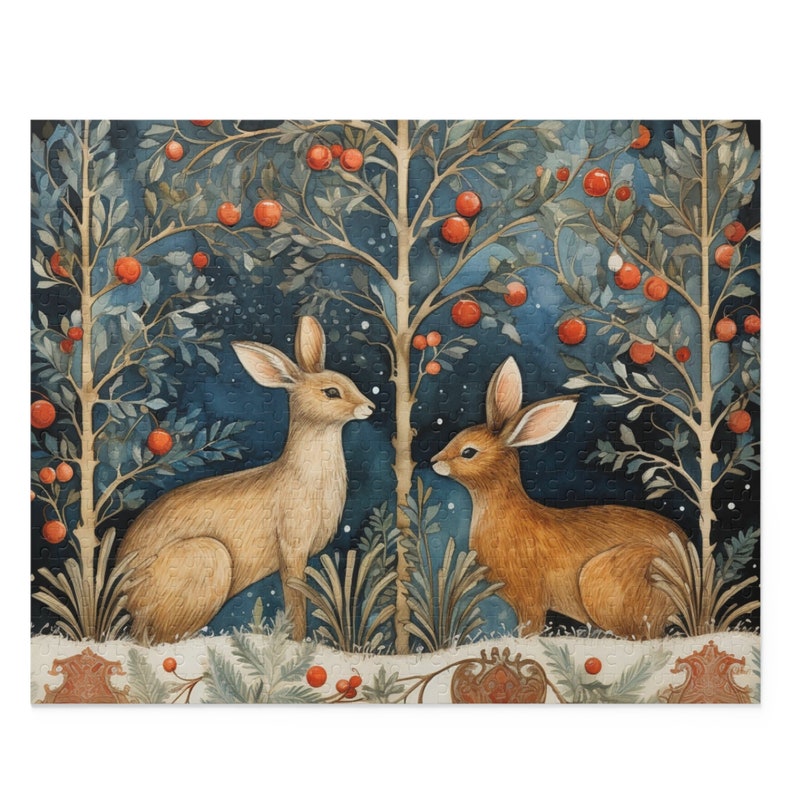 William Morris Inspired Rabbits in the Woods Puzzle 120, 252, 500-piece ...