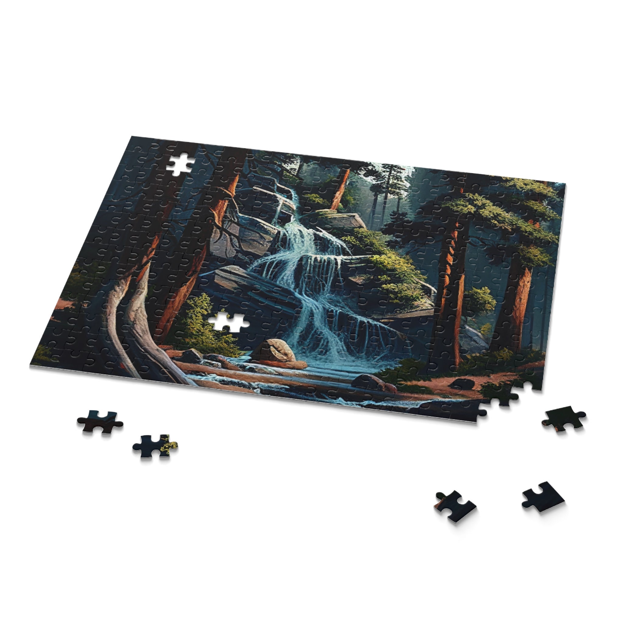 Cascading Waterfall Puzzle: Serene Nature Scenejigsaw Game - Etsy