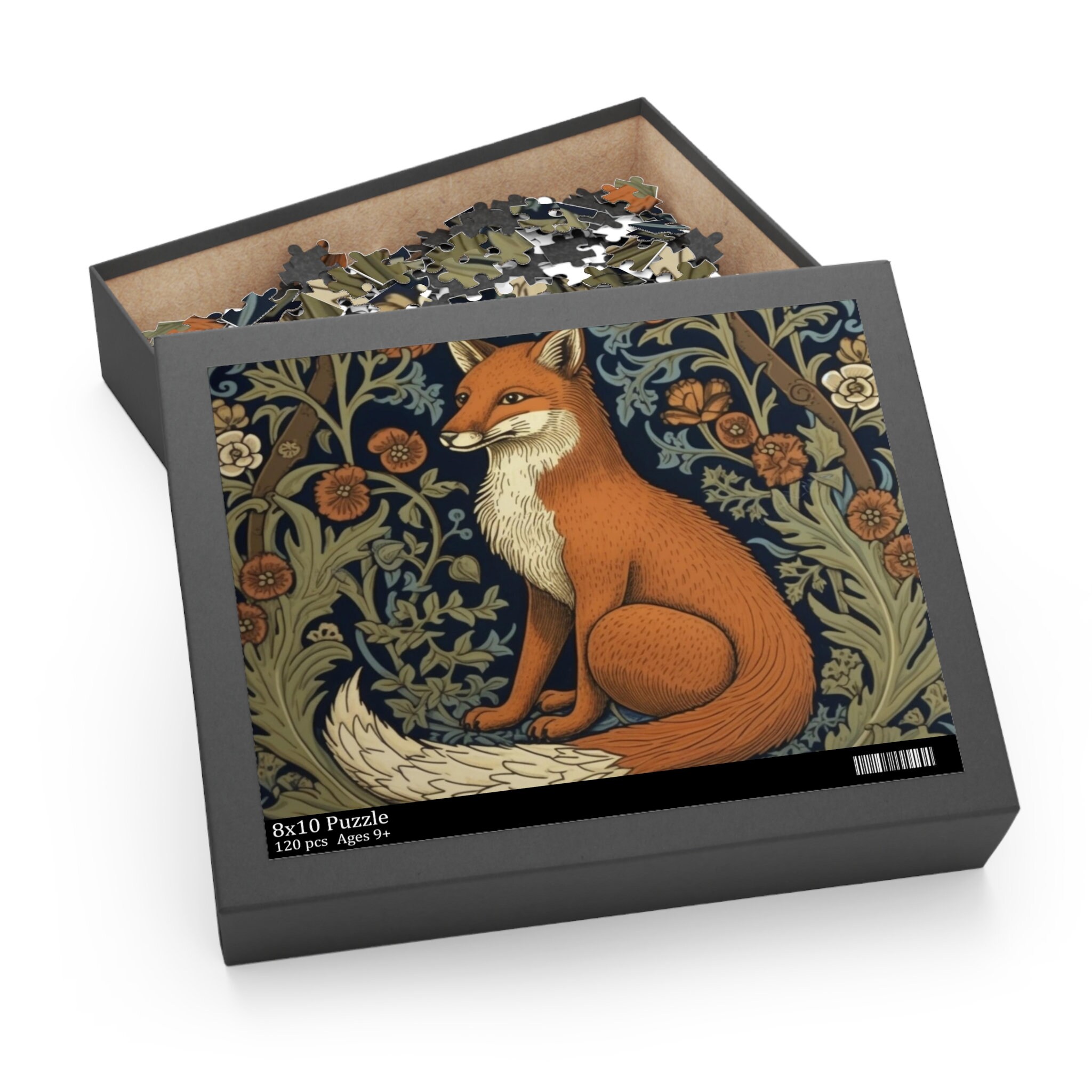 William Morris Inspired Fox in a Forest Jigsaw Puzzle 120 - Etsy