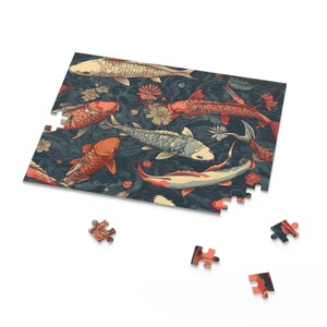 Koi Serenity Jigsaw Puzzle 120, 252, 500-piece Tranquil Koi Fish Pond ...