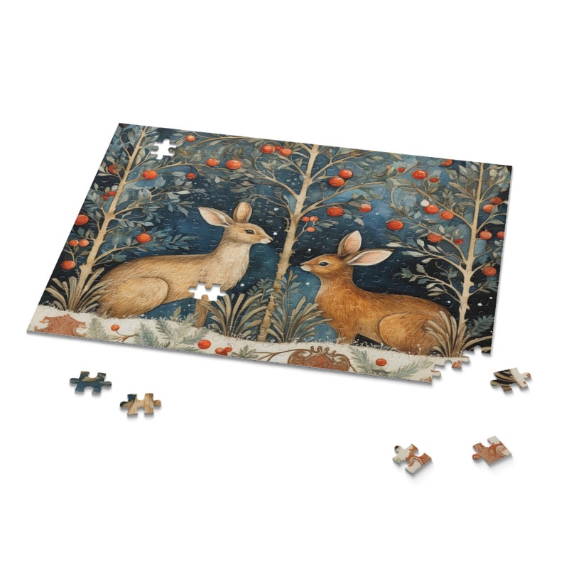 William Morris Inspired Rabbits in the Woods Puzzle 120, 252, 500-piece ...