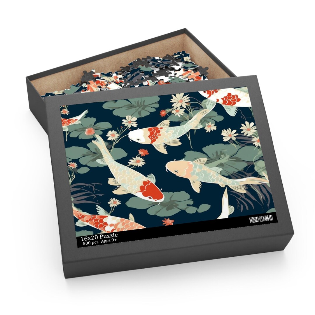 William Morris Inspired Koi Fish Pond Jigsaw Puzzle 120 252 - Etsy