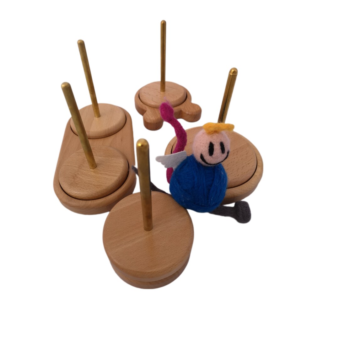 Wool Dispenser Wood With Metal Rod, Wool Dispenser, Yarn Holder, Ball ...