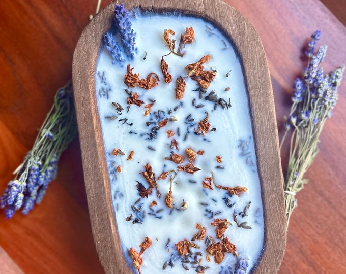 Hand Poured Soy Wax Candle in a Dough Bowl - Etsy