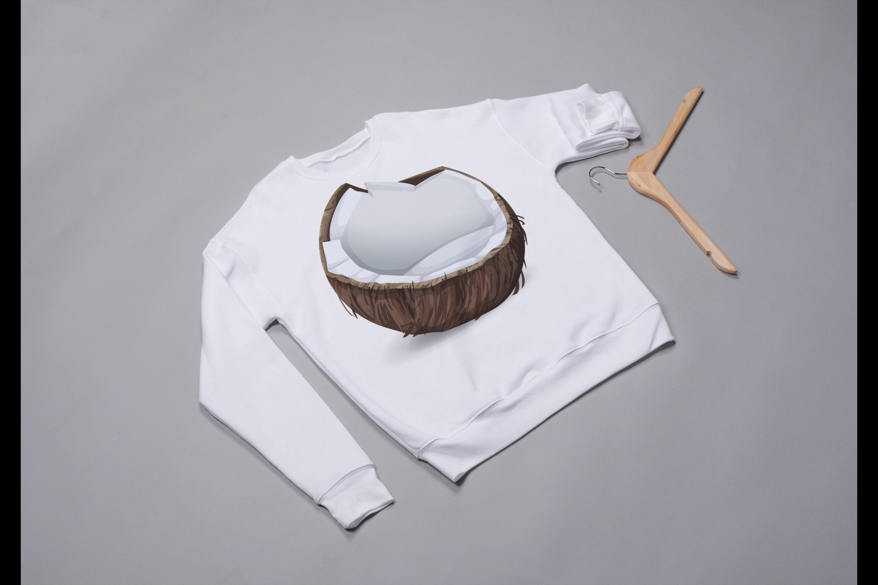 Unique Coconuts Sweatshirt, Coconut Print, 3D Look Like, Fruit Shirts ...