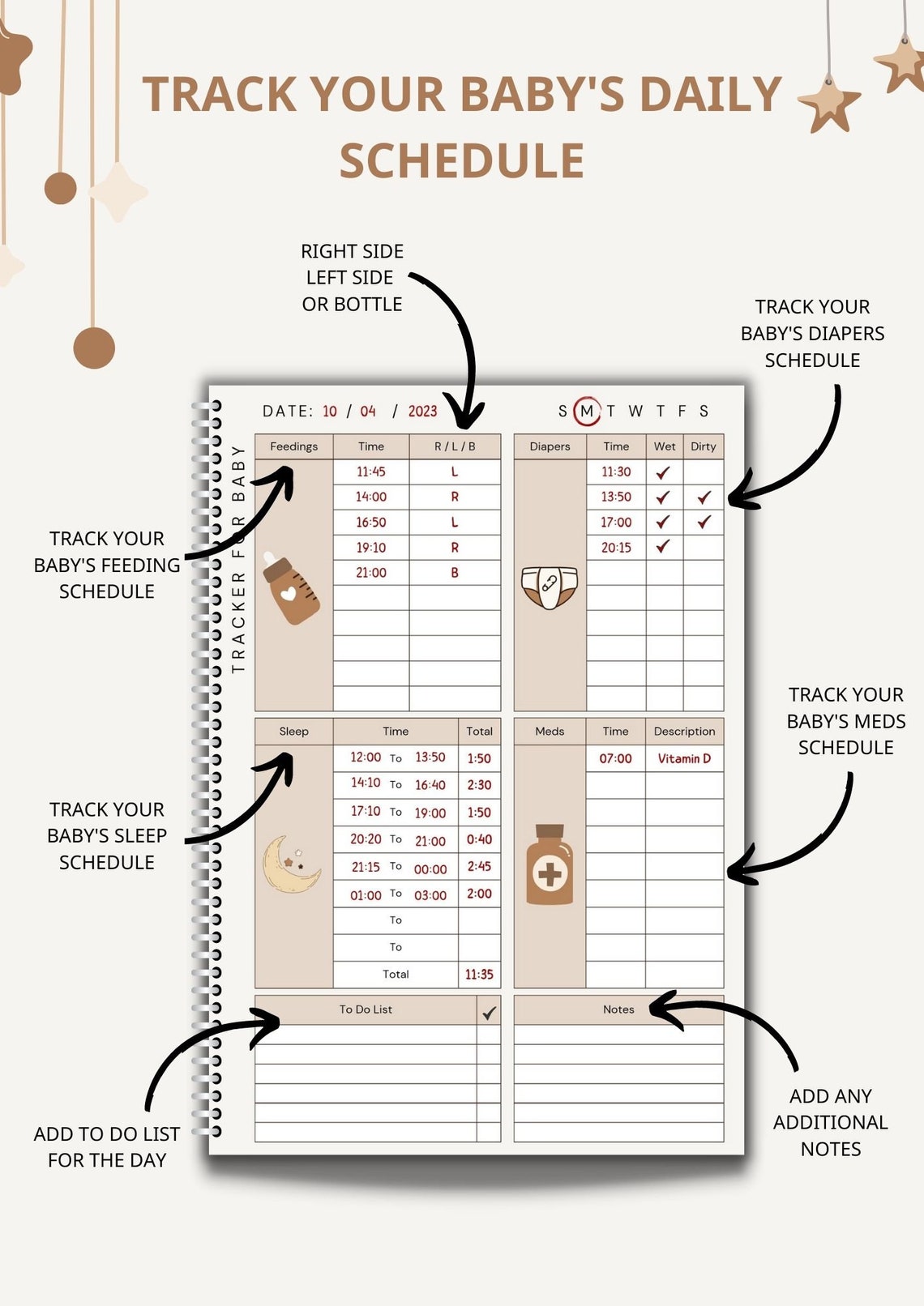 Printable Baby Log | Baby Tracker | Newborn Tracker | Nursing Log ...