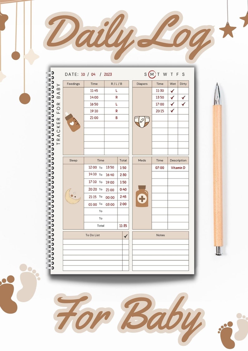 Printable Baby Log | Baby Tracker | Newborn Tracker | Nursing Log ...