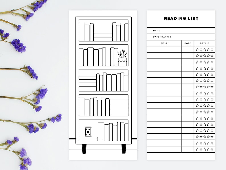 DIGITAL Bookmark Book Tracker, Instant Download - Etsy