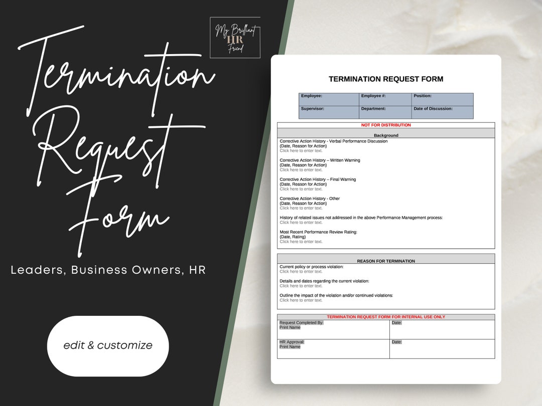 Employee Termination Request Form | Performance Management | Employee ...