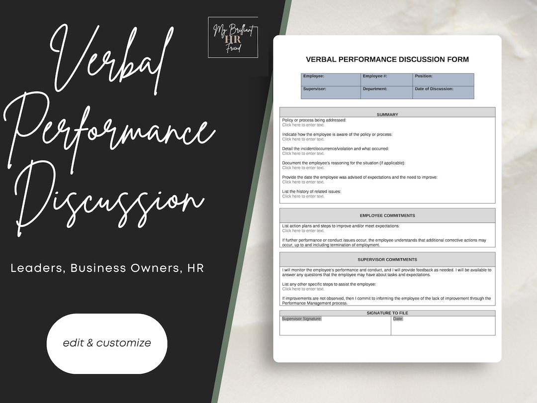 Performance Management Form | Employee Handbook | Human Resources | HR ...