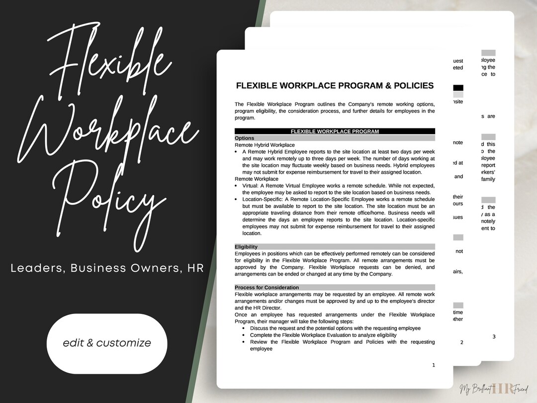 Remote, Flexible, Virtual, Hybrid, Work From Home Policy | Employee HR ...
