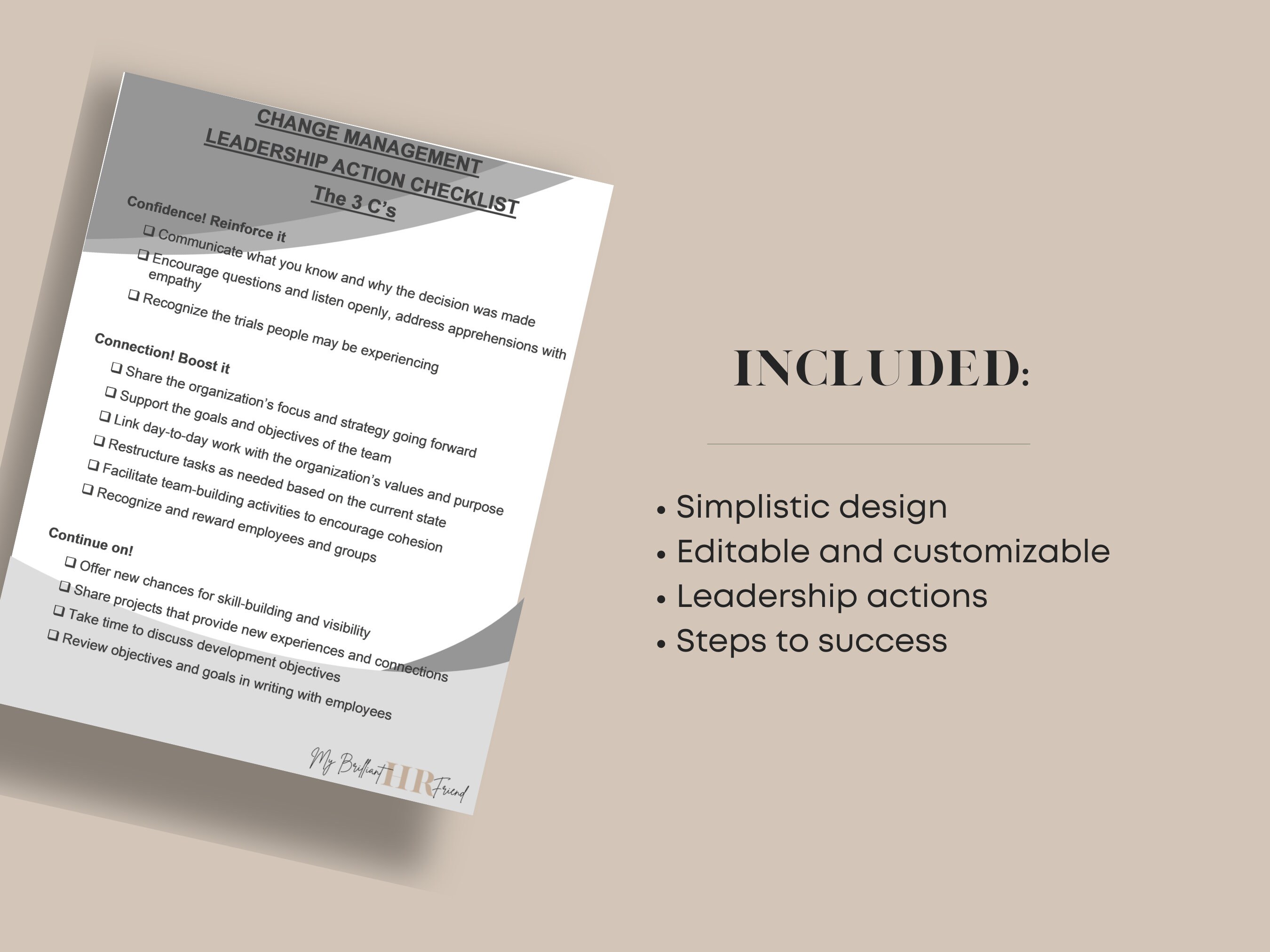 Leadership Tool | Change Management | Action Checklist | Strategic ...