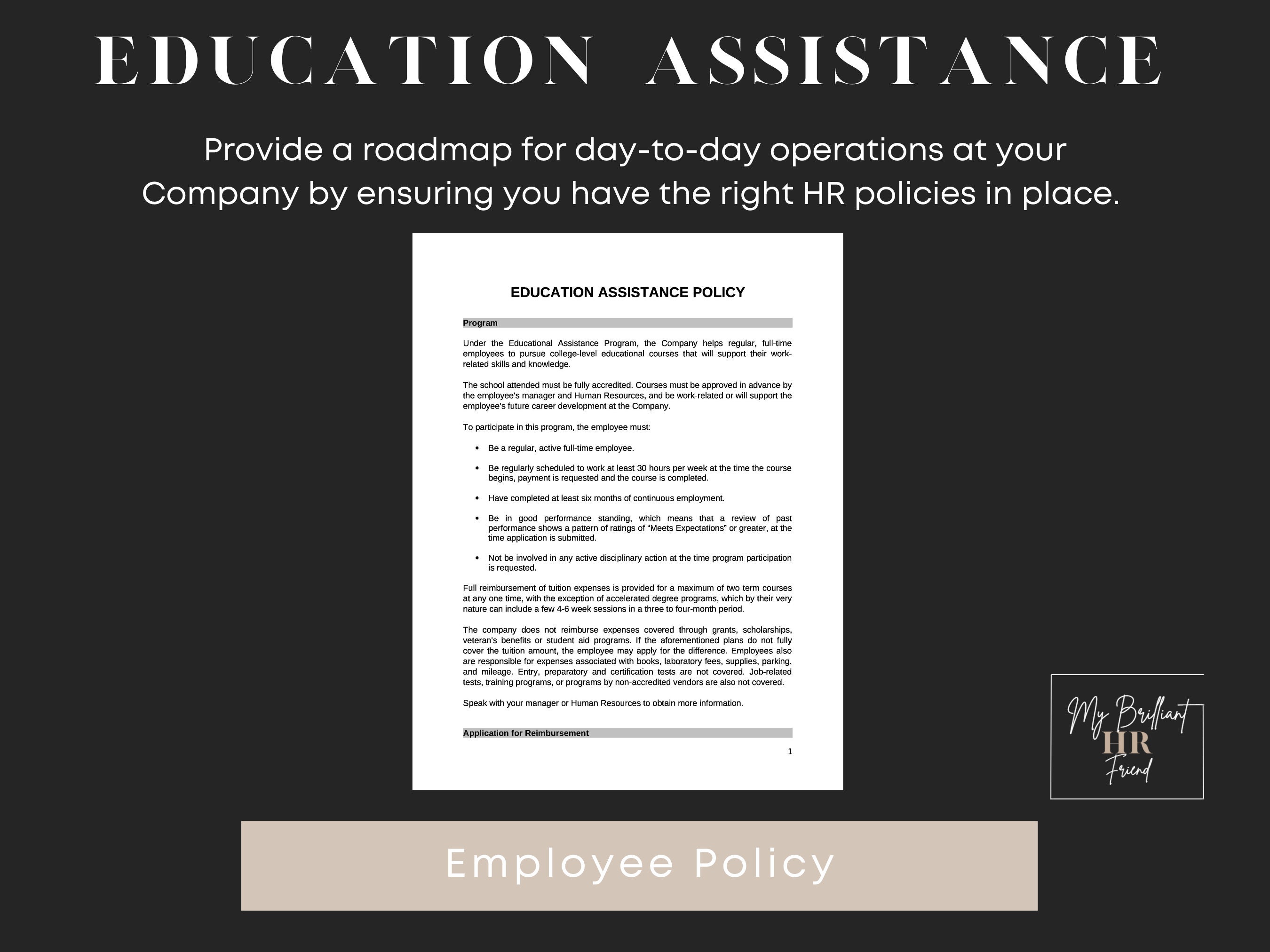 Education Assistance Policy | Employee Handbook | Human Resources | HR ...