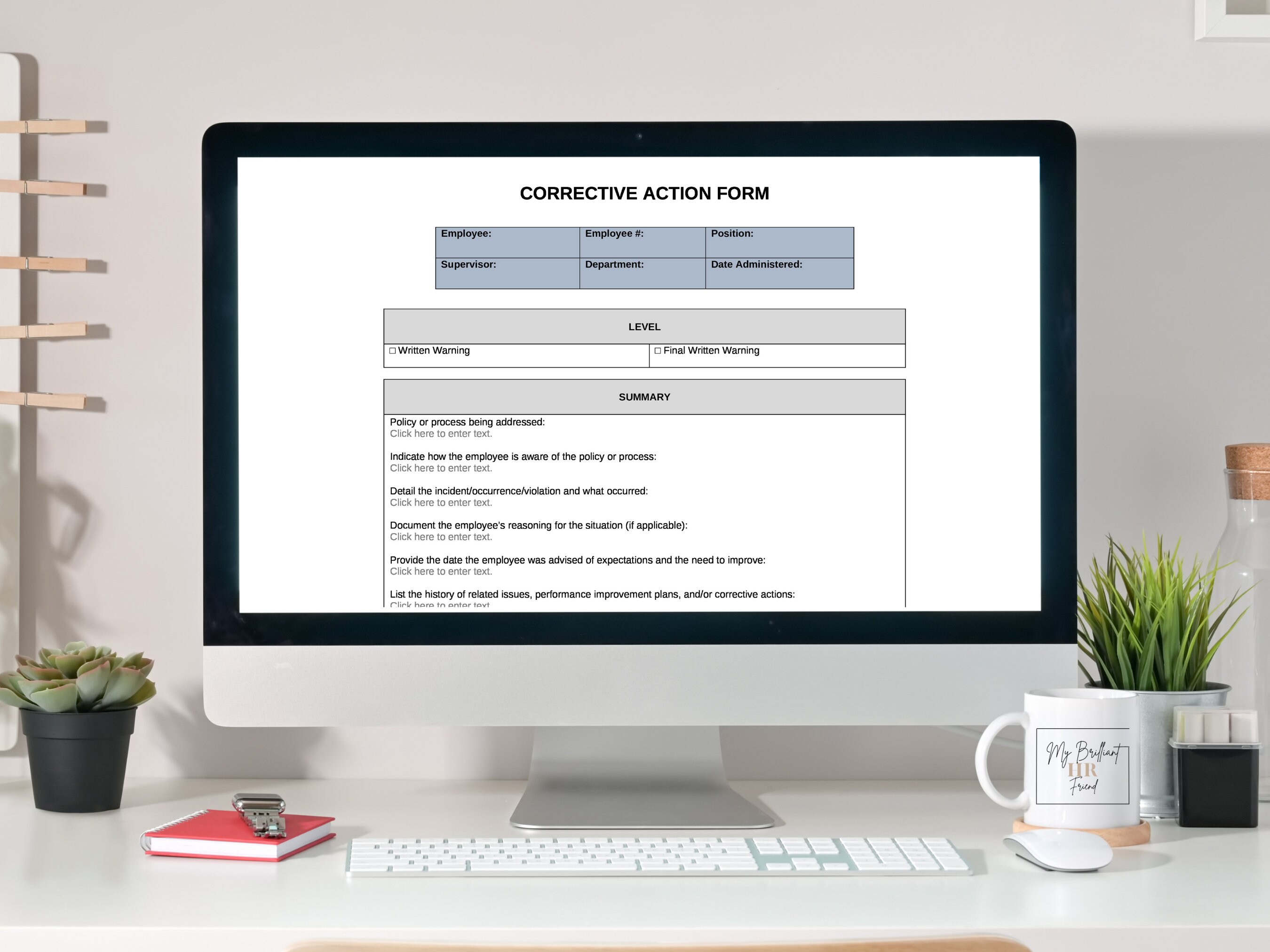 Corrective, Disciplinary, Warning Action Form | Performance Management ...