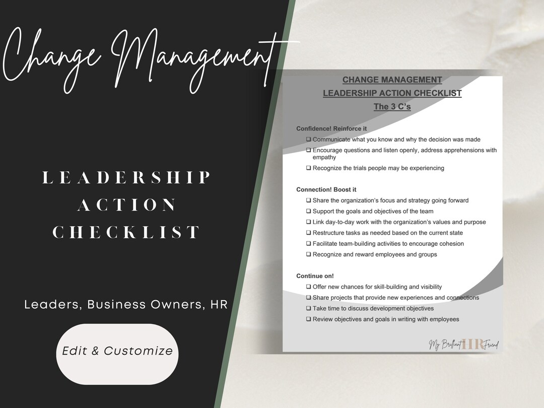 Leadership Tool | Change Management | Action Checklist | Strategic ...
