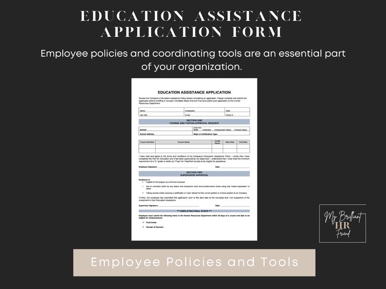 Education Assistance Application Employee Handbook & Tools Human ...