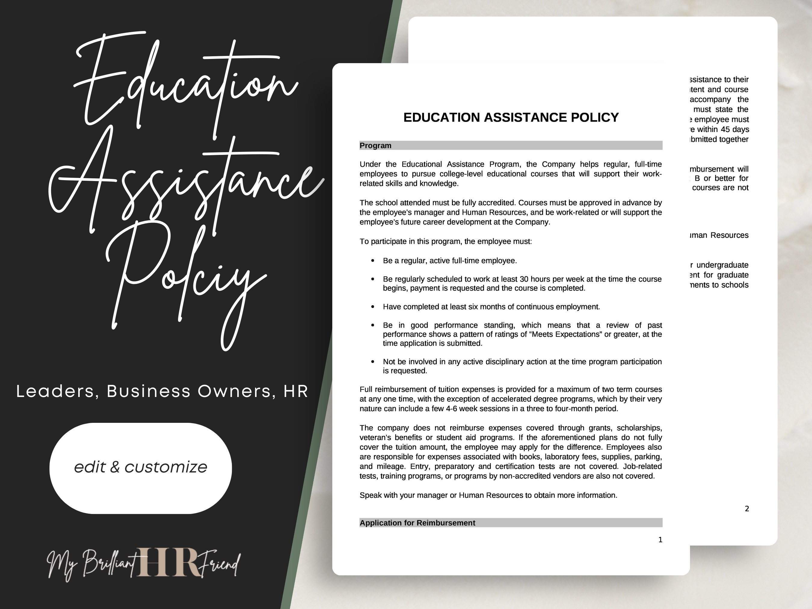 Education Assistance Policy | Employee Handbook | Human Resources | HR ...