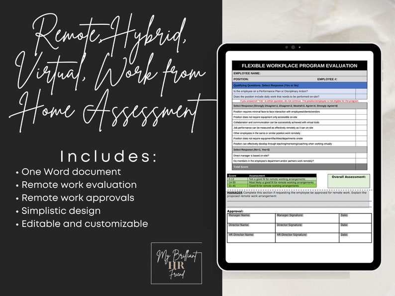 Remote, Flexible, Virtual, Hybrid, Work From Home Assessment Employee ...