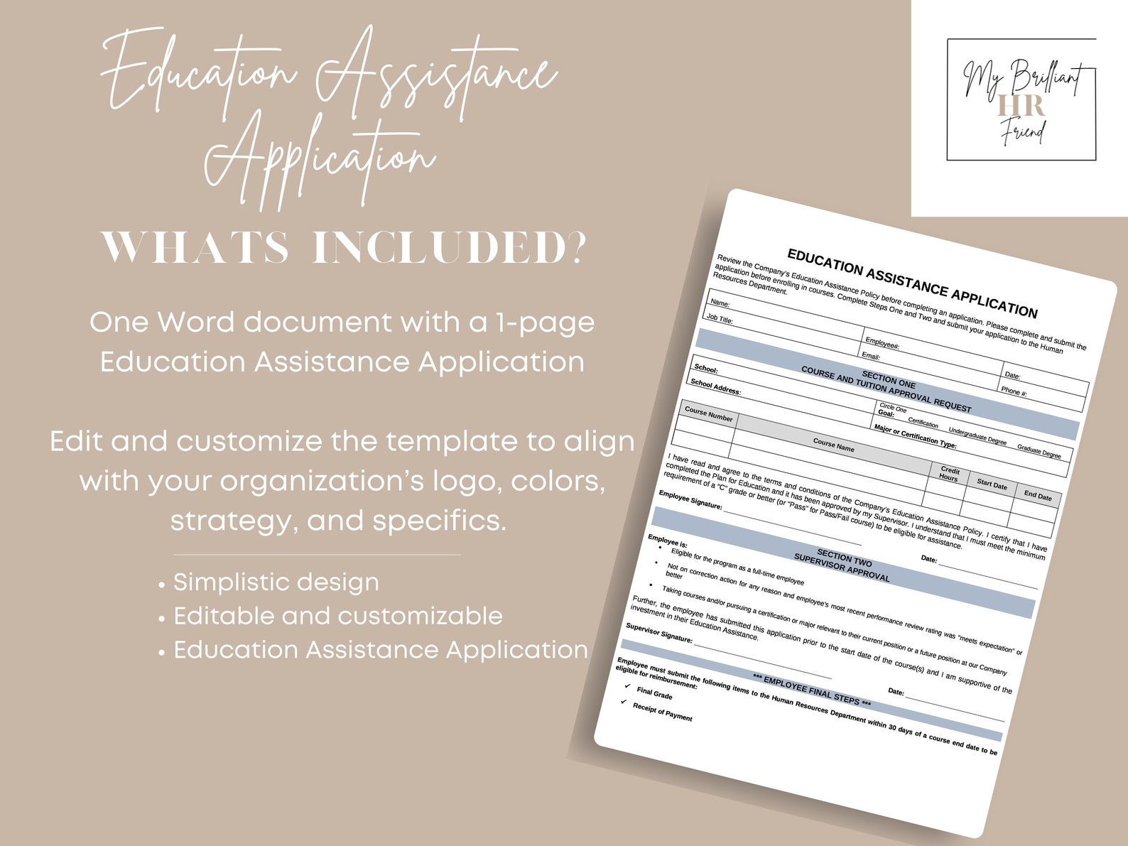 Education Assistance Application | Employee Handbook & Tools | Human ...