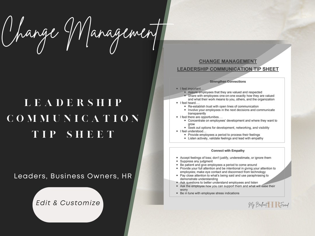 Leadership Tool | Change Management | Leader Tips | Strategic Human ...