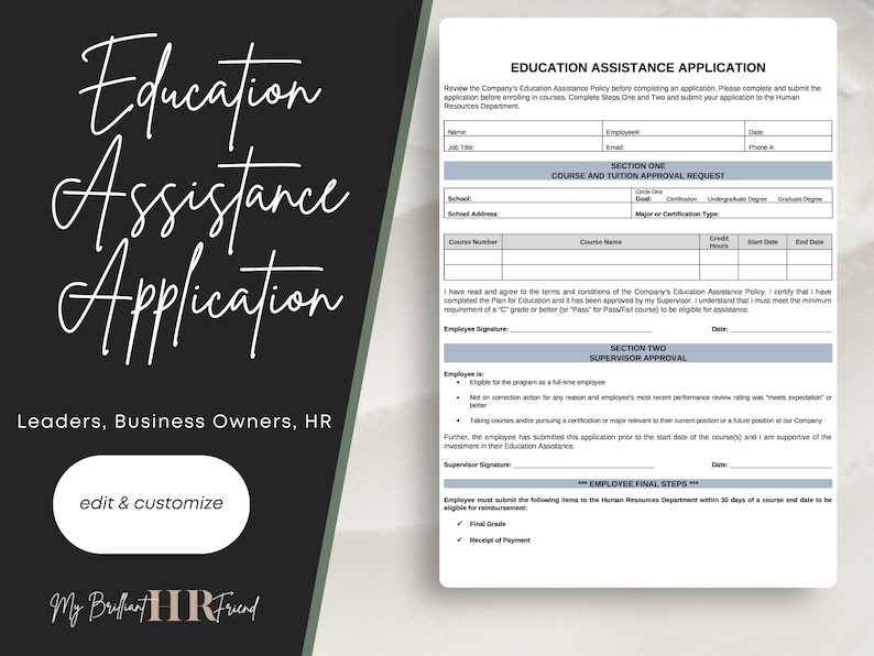 Education Assistance Application | Employee Handbook & Tools | Human ...