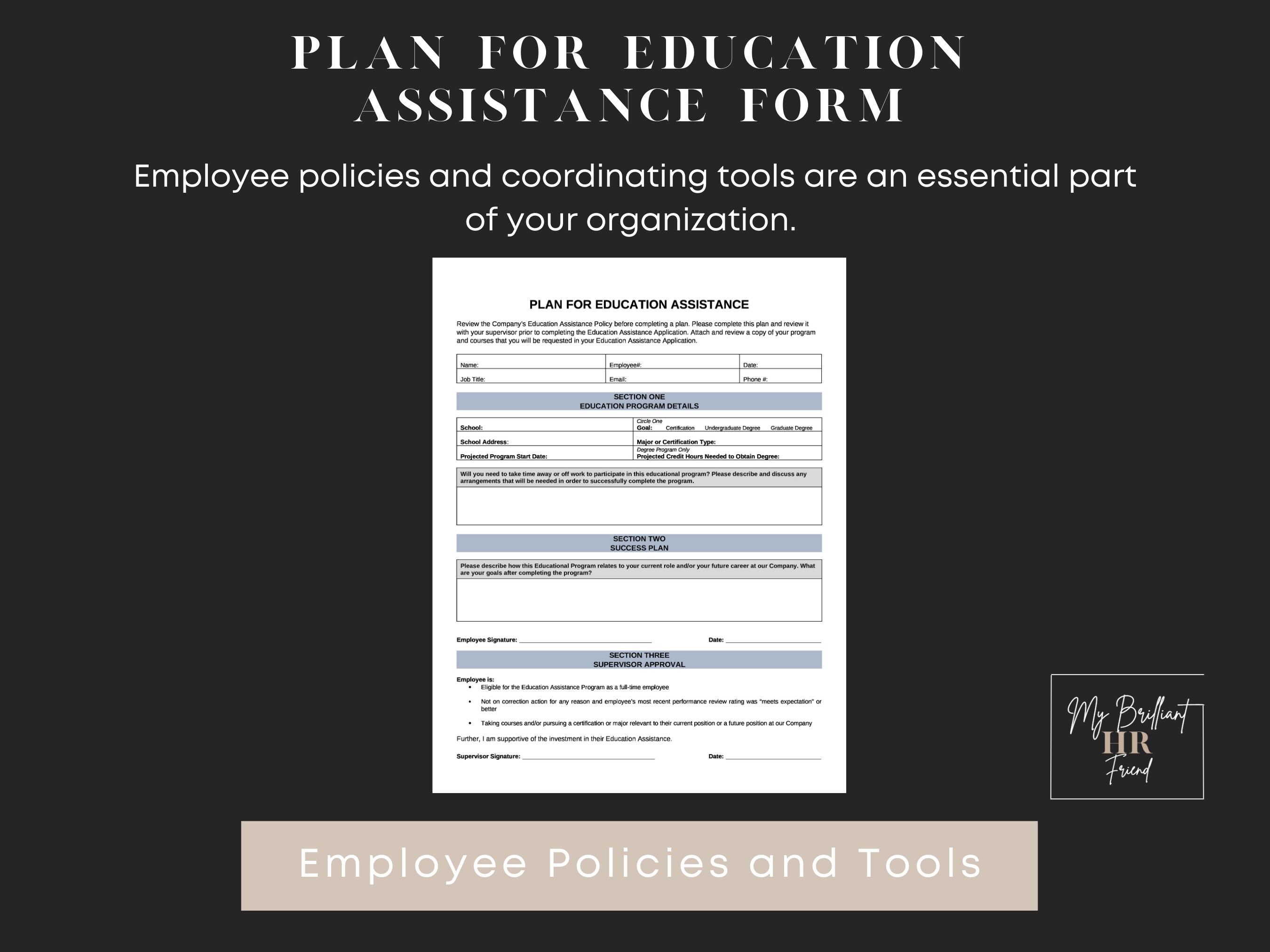 Education Assistance Plan Employee Handbook & Tools Human Resources HR ...