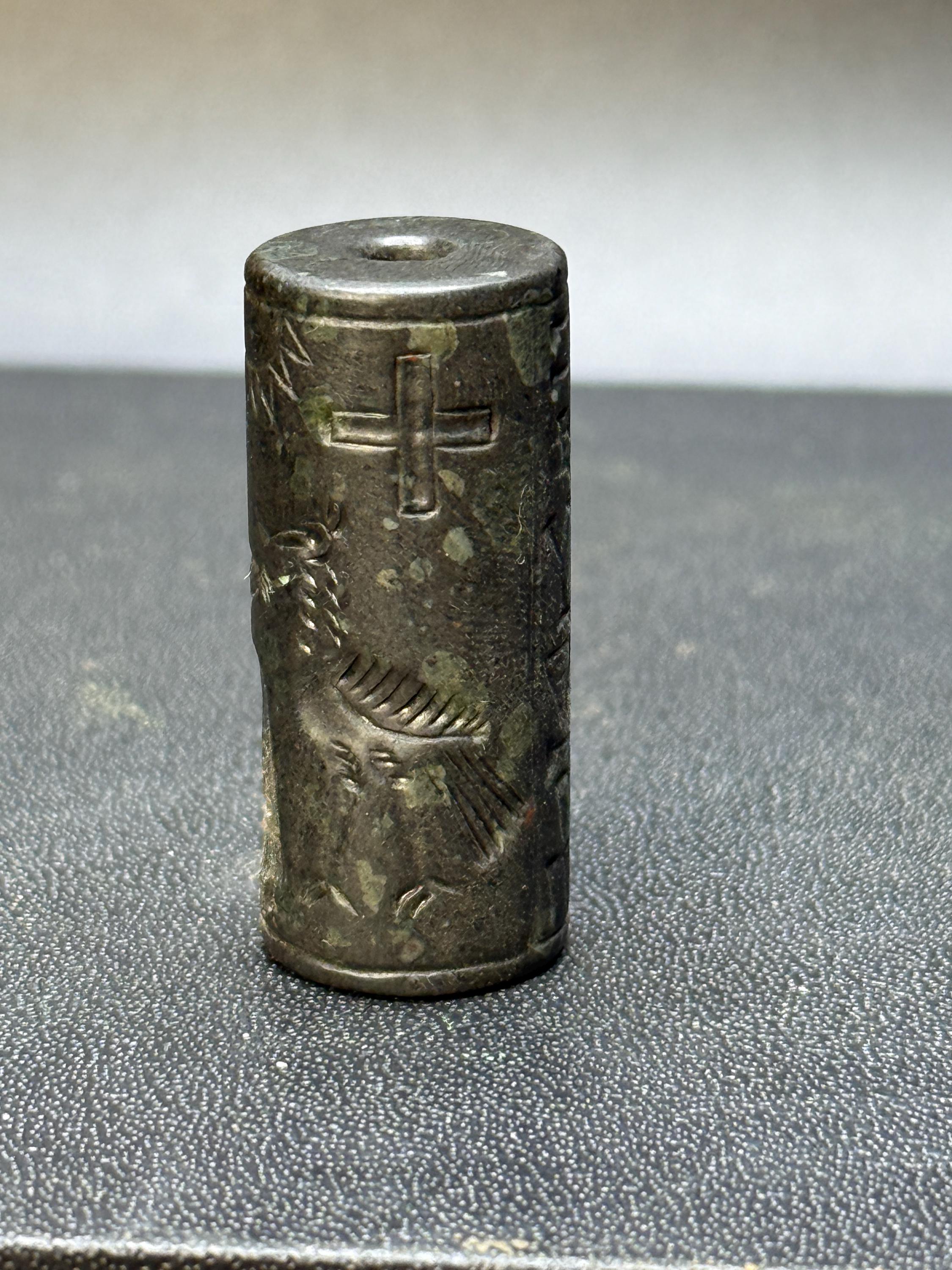Medieval Intaglio Seal Cylinder Stone Stamp Bead Presenting Scene and ...