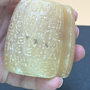 Ancient Rare Old Alabaster Stone With Greco Alphabet Writing - Etsy