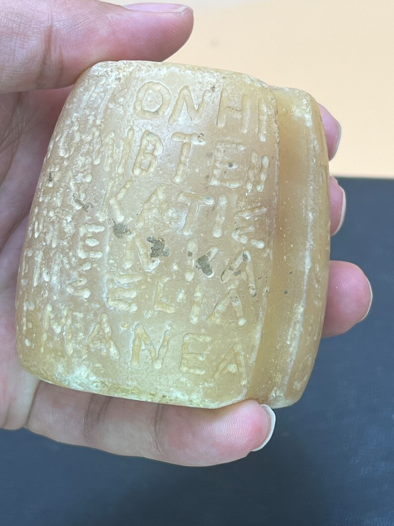 Ancient Rare Old Alabaster Stone With Greco Alphabet Writing - Etsy