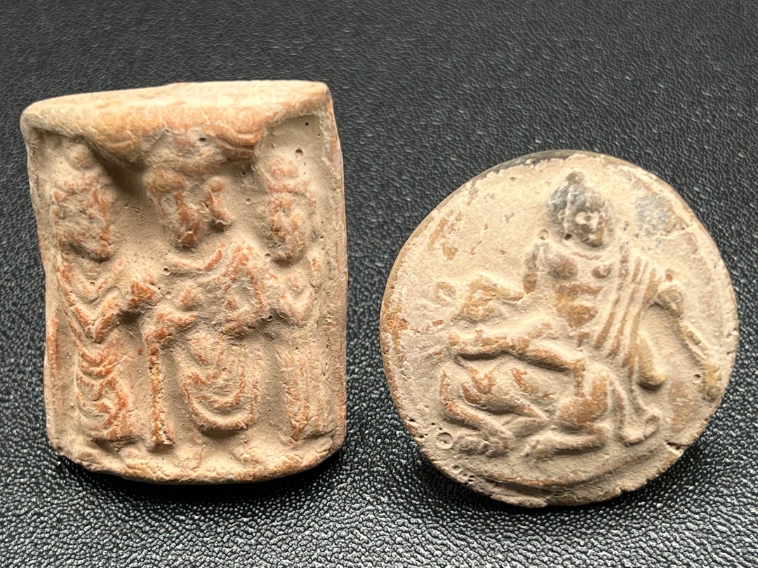 2 Terracotta Clay Antique Statue, Ancient Medieval Clay Stamps - Etsy