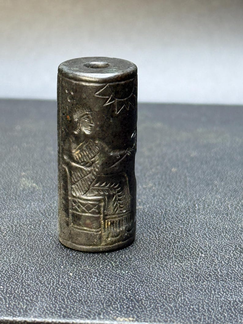 Medieval Intaglio Seal Cylinder Stone Stamp Bead Presenting Scene and ...