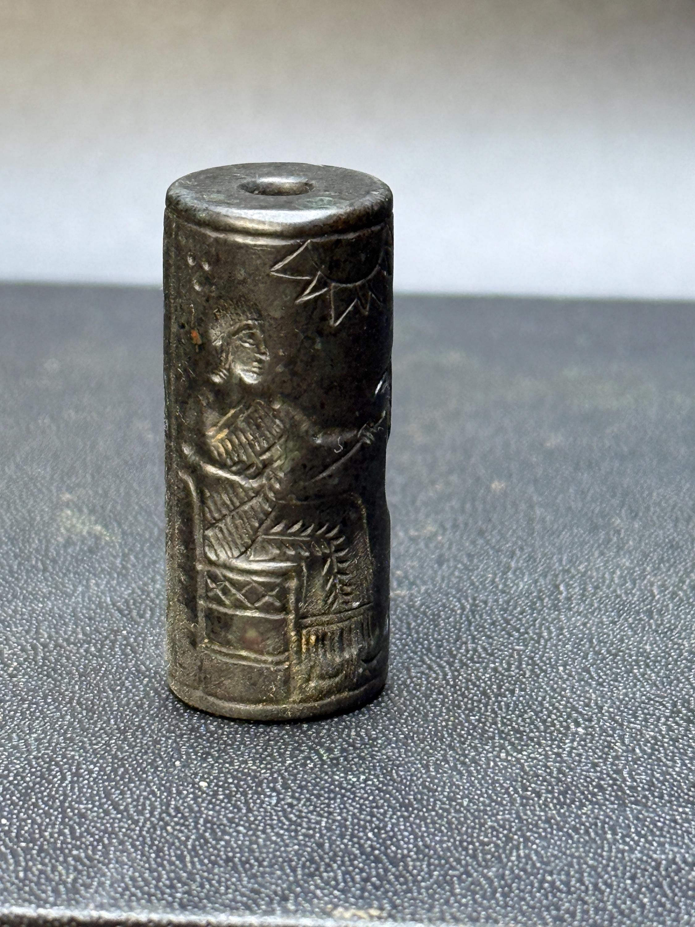 Medieval Intaglio Seal Cylinder Stone Stamp Bead Presenting Scene and ...