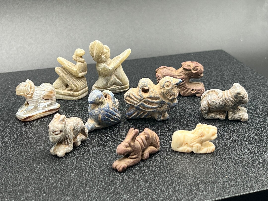 Medieval Engraved Small Animal Statues Beads Pendant- 10 Pieces - Etsy