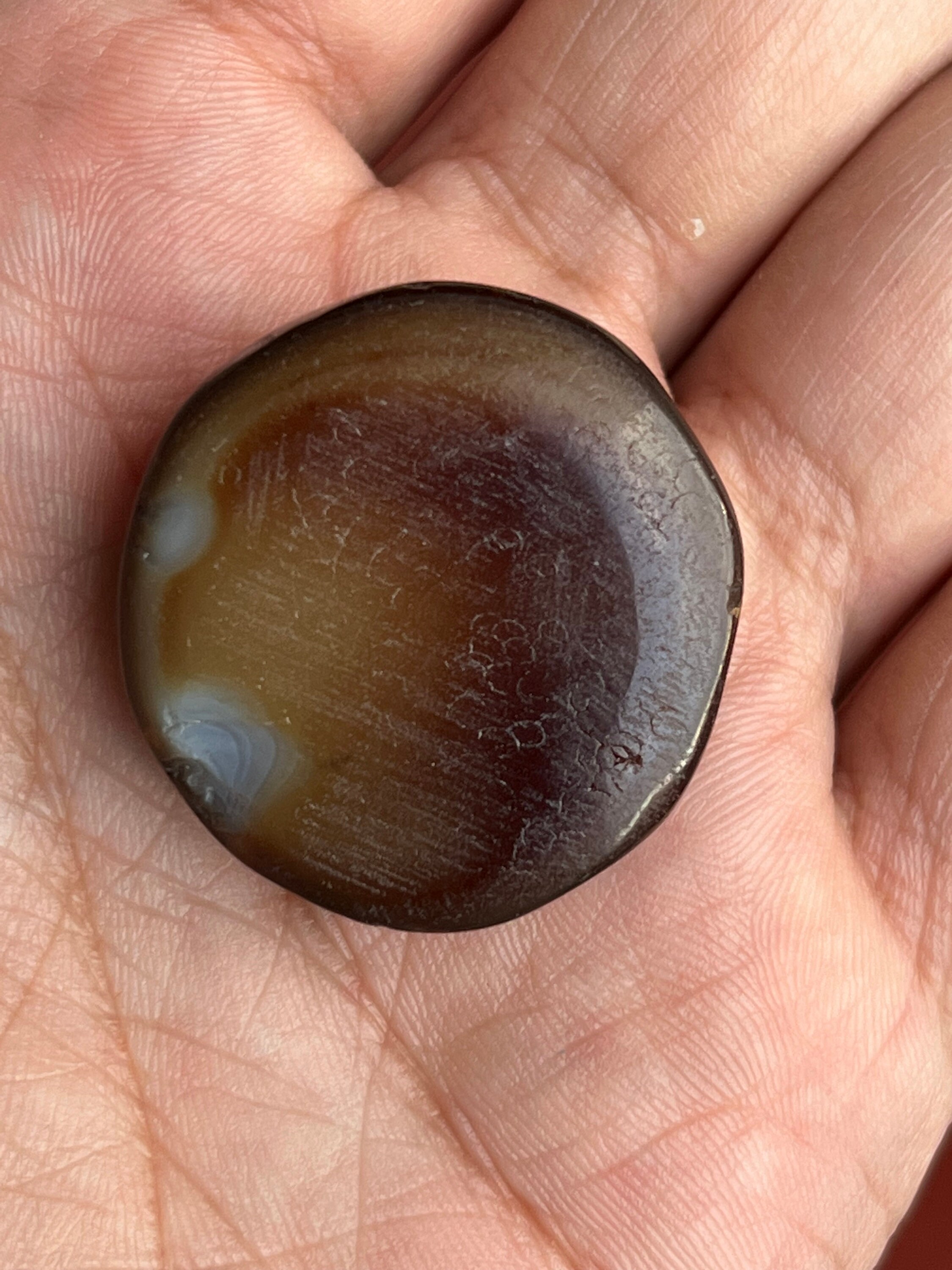 Old Himalayan Dzi Zee Nepal Tibet Natural Agate Stone Luk Mik Magic Eye ...