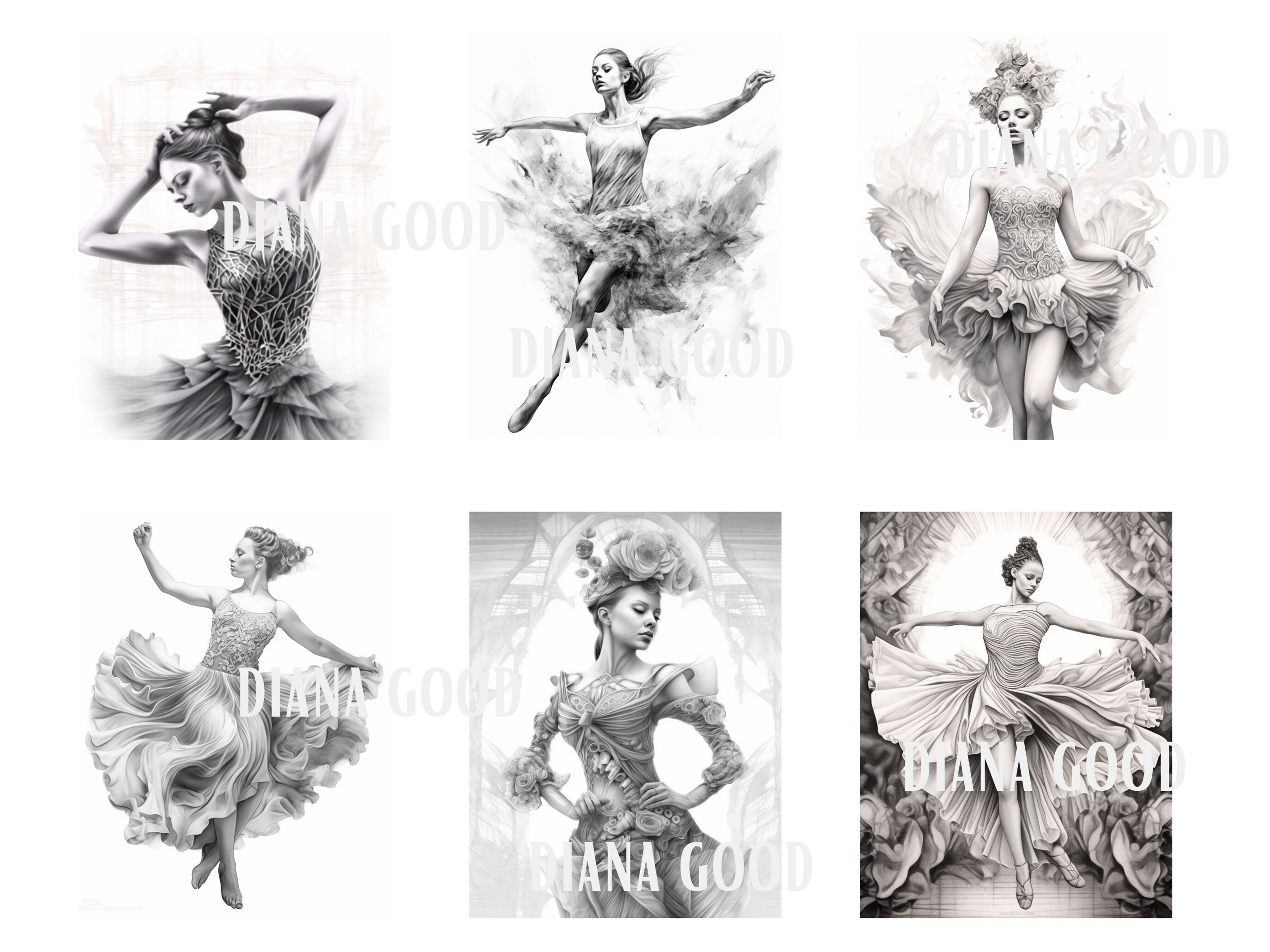 36 Graceful Ballet Dancers Coloring Pages for Adults - Etsy