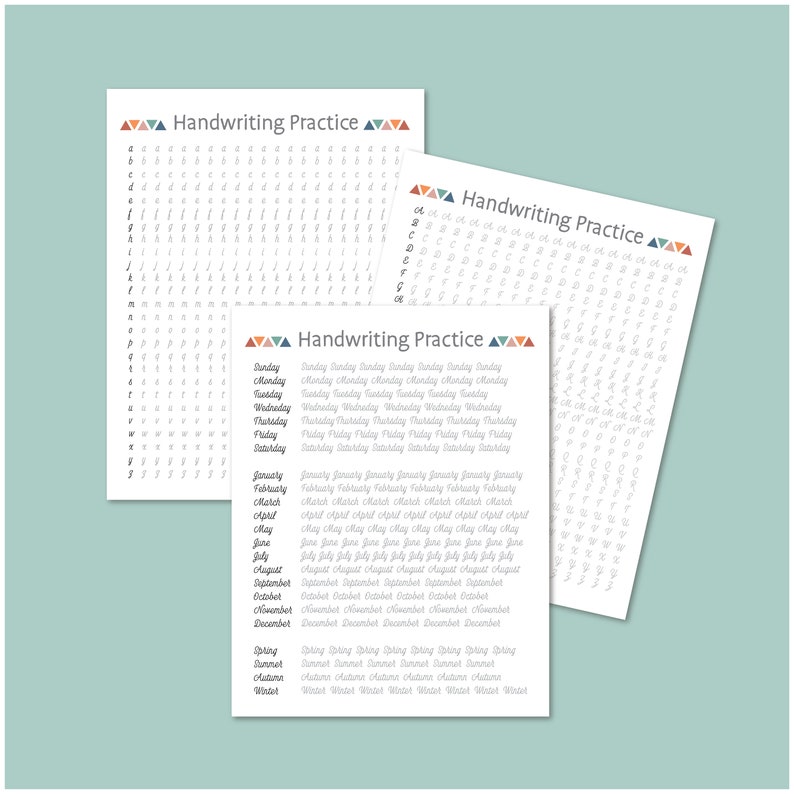 Script Handwriting Practice Lettering Practice Learn Handwriting Note ...