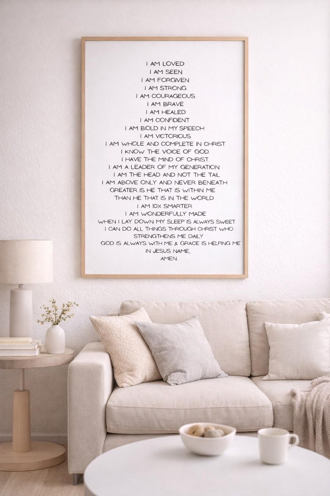 I Am Christian Affirmations Wall Art, Faith Declaration Printable ...