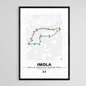 FORMULA 1 IMOLA POSTER F1 Poster F1 Track Poster Imola Track Poster ...