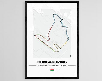 Formula 1 Hungaroring Circuit Print Hungaroring Poster Formula 1 Poster ...