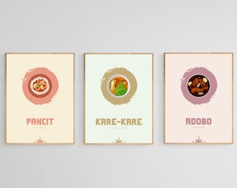 Filipino Food Art Print, Filipino Cuisine Wall Art, Philippines Food ...