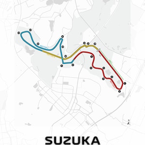 FORMULA 1 SUZUKA POSTER F1 Poster F1 Track Poster Suzuka Track Suzuka ...