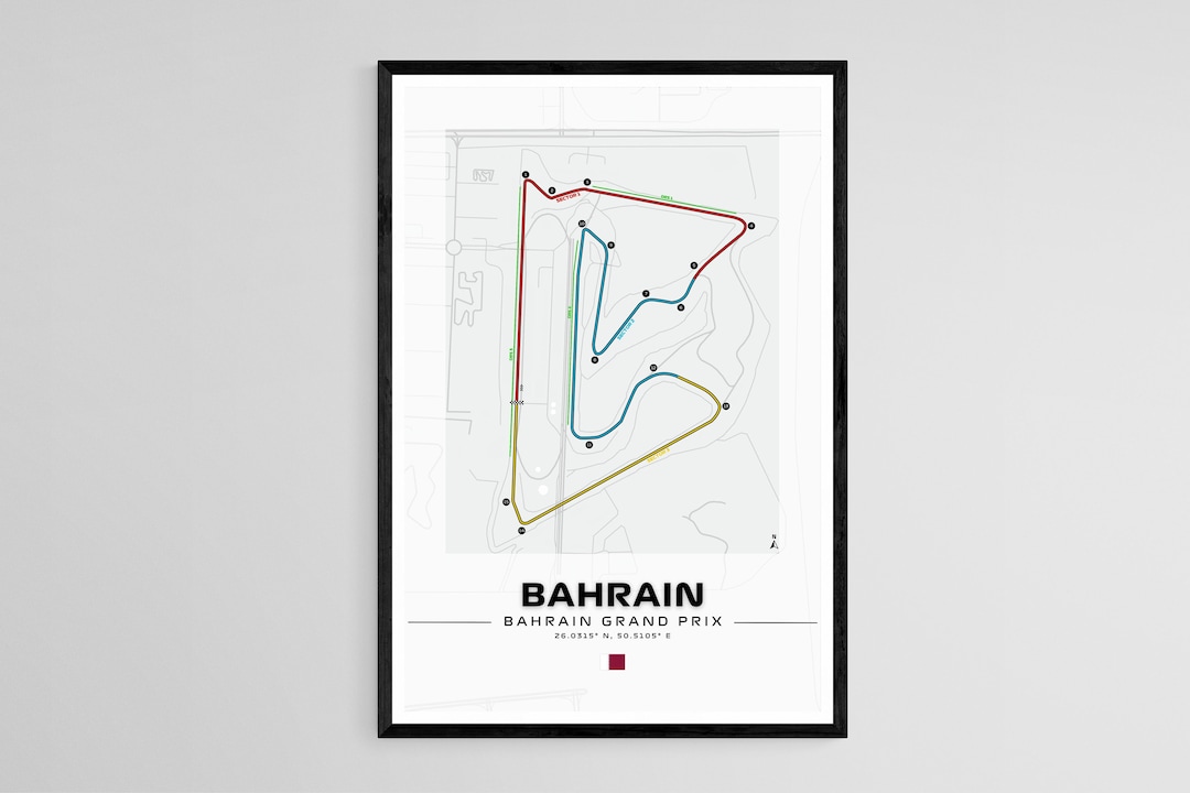 FORMULA 1 BAHRAIN POSTER F1 Poster F1 Track Poster Bahrain Track Poster ...