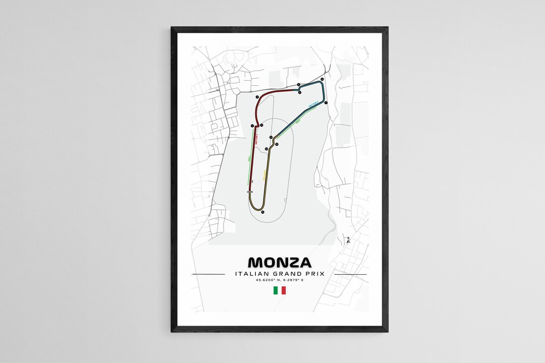 FORMULA 1 MONZA POSTER F1 Poster F1 Track Poster Monza Track Poster ...