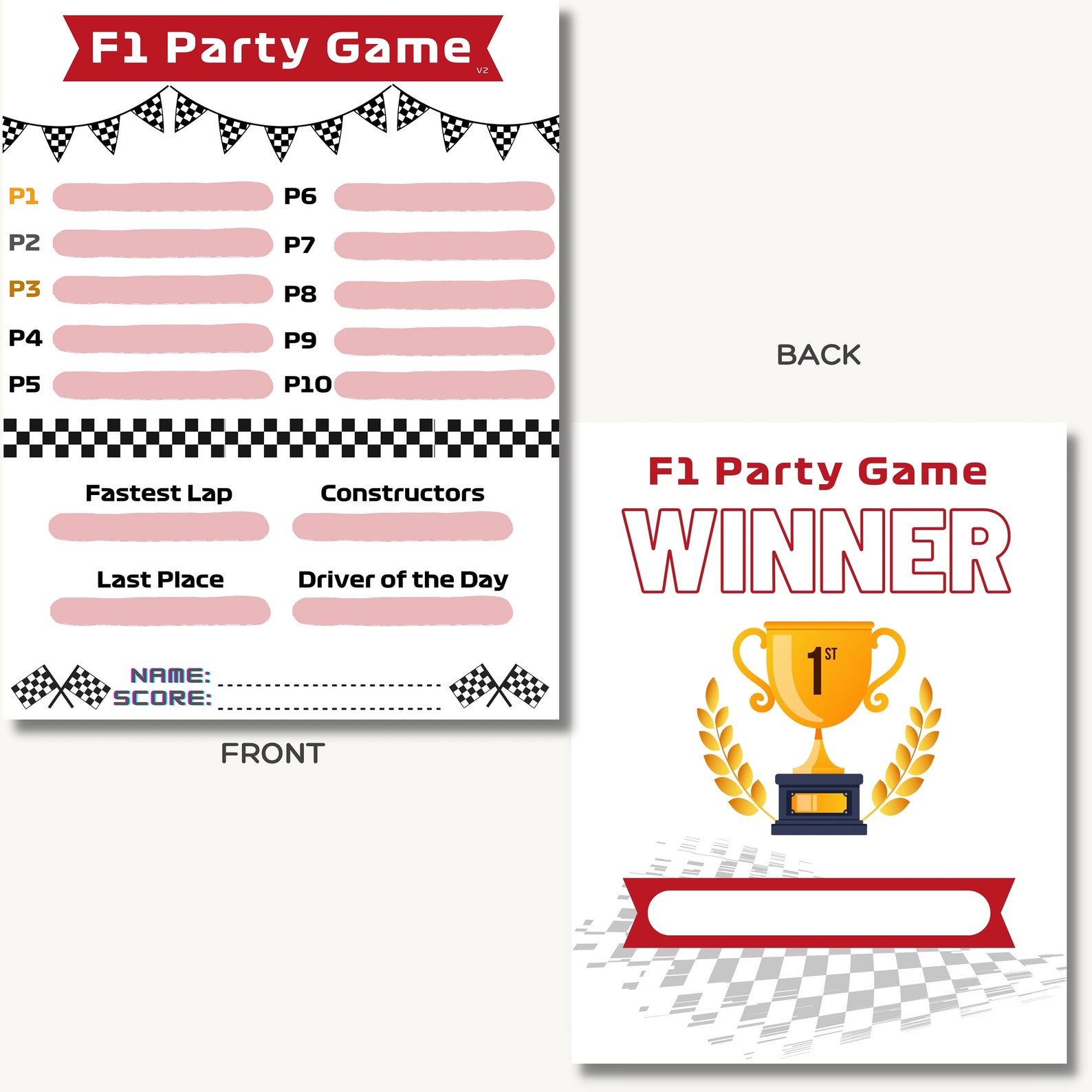 F1 PARTY GAME Formula 1 Party Game Formula 1 Decoration F1 Decoration ...