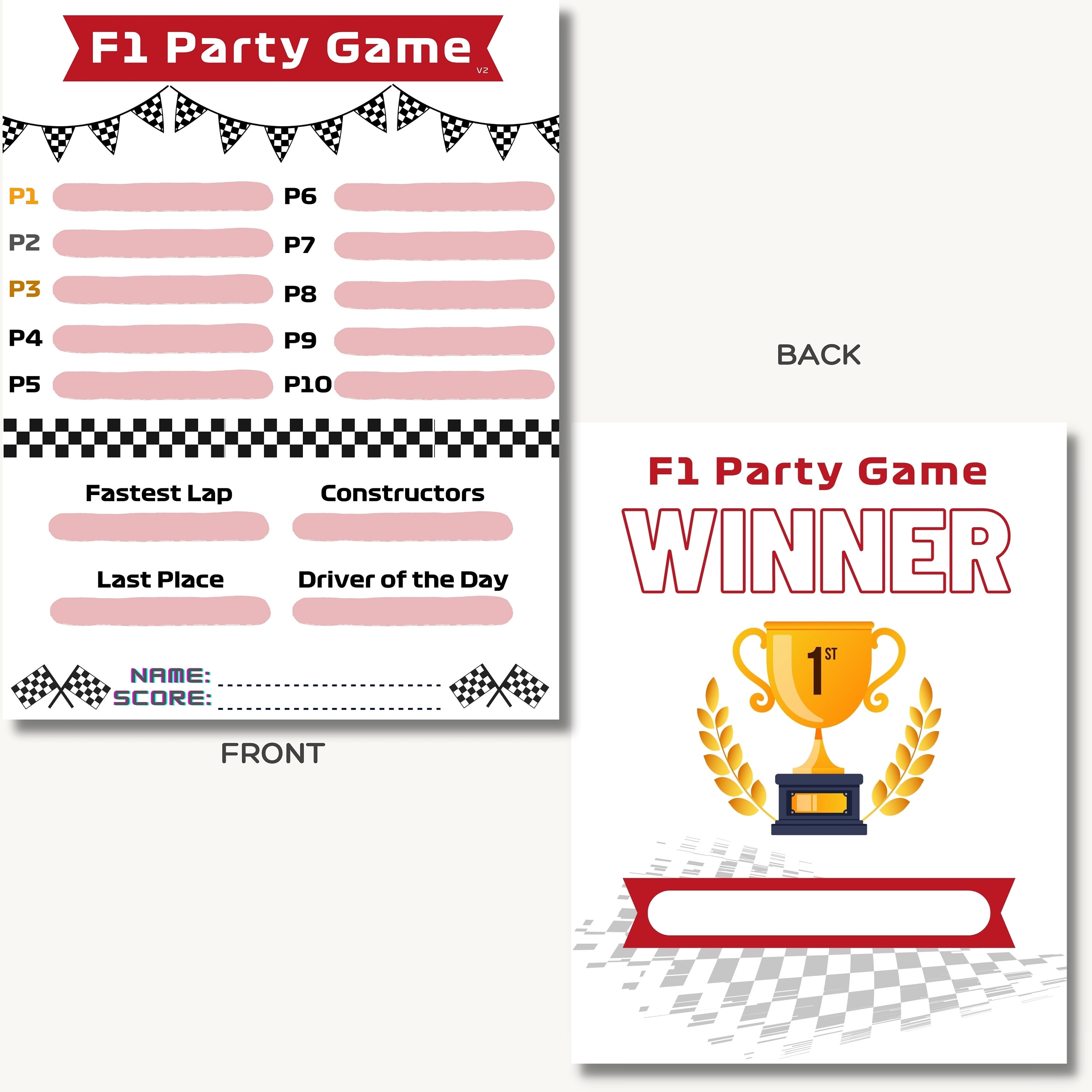 F1 PARTY GAME Formula 1 Party Game Formula 1 Decoration F1 Decoration ...
