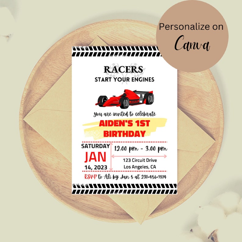 Invitación de cumpleaños fórmula 1 decoración de tarjeta de - Etsy México