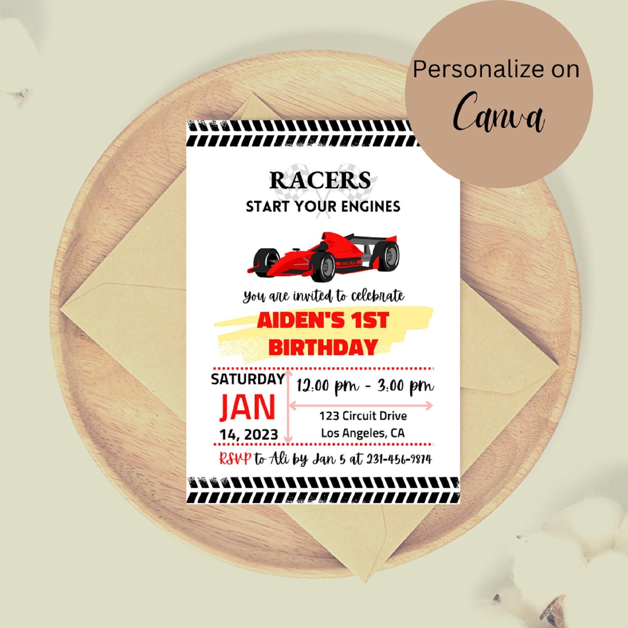 Invitación de cumpleaños fórmula 1 decoración de tarjeta de - Etsy México